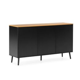 SIDEBOARD Desi 3 t&uuml;ren schwarze Farbe