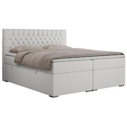 BOXBETT PERA 180/200 Wei&szlig; Kunstleder - H3
