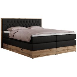 BOXSPRINGBETT AMORE KING 160/200 Schwarz Kunstleder - H3