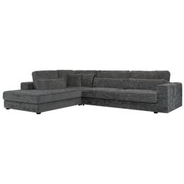 ECKSOFA Savona Dunkelgrau breiter Cord - links