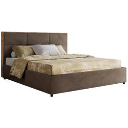POLSTERBETT LERIO CLASSIC 160/200 - Braun Velvet - Schaum-Matratze