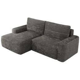 ECKSOFA BELLUNO L Dunkelgrau Cord - Links