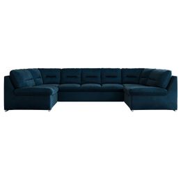 WOHNLANDSCHAFT MORBIDO U Dunkelblau Velvet