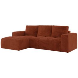 ECKSOFA MONIVA Orange Pl&uuml;sch - Links