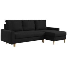 ECKSOFA Lang Velvet Schwarz