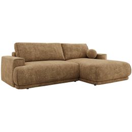 ECKSCHLAFSOFA RINA L Hellbraun Schenille grob gewebt - rechts