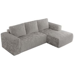 ECKSOFA TRENTINO L Hellgrau Cord - Rechts