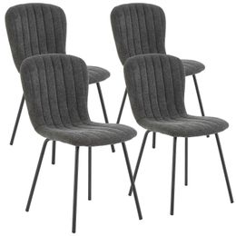 STUHL 4er-Set Lucky dunkelgrauer Stoff