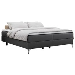 BOXBETT LESS 120/200 Dunkelgrau Kunstleder - H4