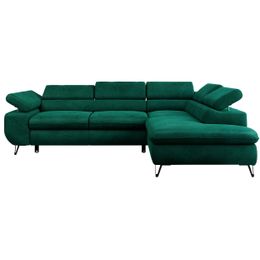 ECKSOFA PETER L Dunkelgr&uuml;n Velvet - Rechts Seite