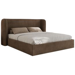 POLSTERBETT EMORA CLASSIC 160/200 - Braun Velvet - ohne Matratze