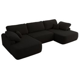 WOHNLANDSCHAFT CUBO U Schwarz Boucle