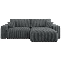 ECKSOFA NELSON Dunkelgrau Cord