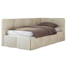 JUGENDBETT ARVO 90/200 - Beige Velvet - ohne Matratze - Rechts Seite