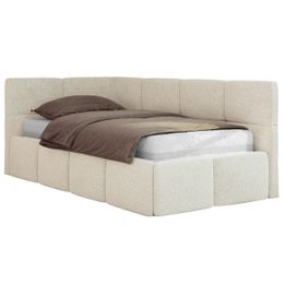 JUGENDBETT ARVO 90/200 - Creme Strukture - Multipocket-Matratze - Links Seite