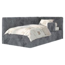 POLSTERBETT TILVO ALTA 90/200 - Grau Cord - Multitaschenfederkernmatratze - Rechts