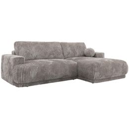 ECKSCHLAFSOFA RINA L Hellgrau Cord - rechts