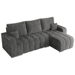 ECKSOFA KIRASSO L Dunkelgrau Cord