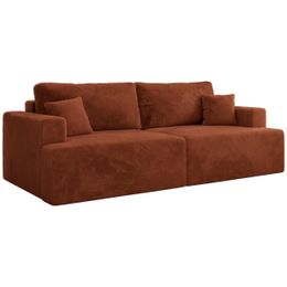 4-SITZER SOFA VIRELLA Orange Pl&uuml;sch