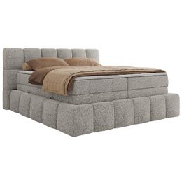 BOXSPRINGBETT NIRA KING 120/200 Hellgrau Strukture - H3