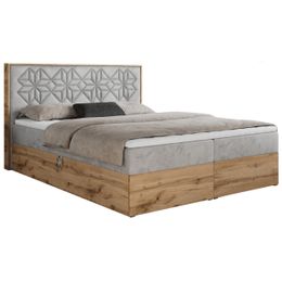 BOXBETT NESSI - 120/200 Hellgrau Velvet - H3