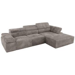ECKSOFA RILASSO L Hellbraun Cord - rechts