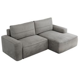 ECKSOFA BELLUNO L Hellgrau Velvet - Rechts