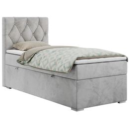 BOXBETT ALDA 90/200 Hellgrau Velvet - H3 - Links Seite