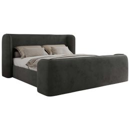 POLSTERBETT EMORA CLASSIC DUO 160/200 - Dunkelgrau Velvet - ohne Matratze