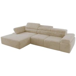 ECKSOFA RILASSO L Creme Pl&uuml;sch - links