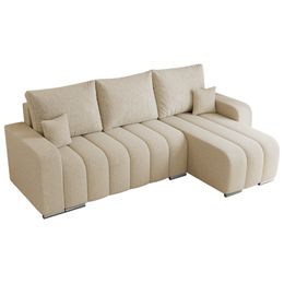 ECKSOFA KIRASSO L Beige Boucle