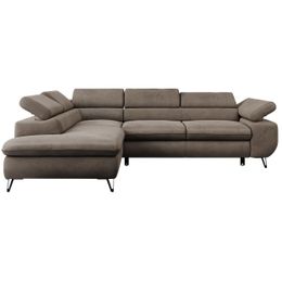 ECKSOFA PETER L Braun Velvet - Links Seite