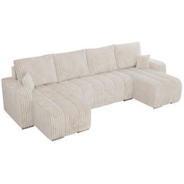 WOHNLANDSCHAFT KIRASSO U Beige Cord