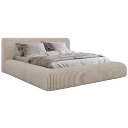 POLSTERBETT TILBEA CLASSIC 200/200 - Beige Cordstoff - ohne Matratze