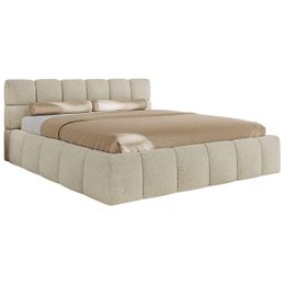 POLSTERBETT NIRA CLASSIC 160/200 - Creme Strukture - Pocket-Matratze