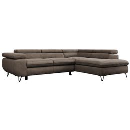 ECKSOFA PEDRO L Braun Velvet - Rechts Seite
