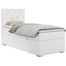 BOXBETT ALDA 90/200 Wei&szlig; Kunstleder - H3 - Links Seite