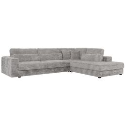 ECKSOFA Savona Hellgrau breiter Cord - rechts