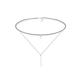 Collier Elli "Choker Layer Anh&auml;nger Dreieck 925 Sterling Silber", silber, Halsketten, Damen, 36, ohne Stein, Silber 925 (Sterlingsilber), L: 36, Collier