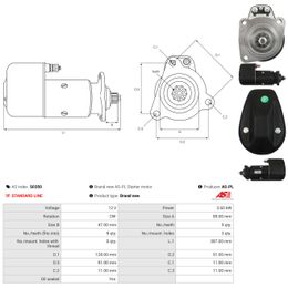 AS-PL Starter s0350 f&uuml;r Volvo MAN Mercedes Peugeot RENAULT STEYR MWM