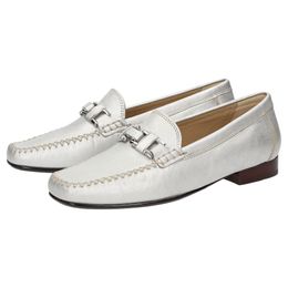 Slipper Sioux "Cambria", Damen, Gr. 35 (UK 3), silber, Obermaterial: 100% Ziegenleder goatskin. 100% Gummi rubber., Schuhe Slipper