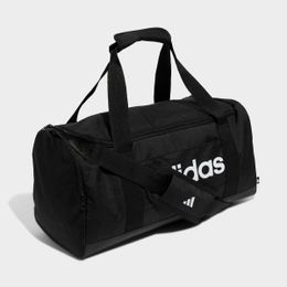 Sporttasche adidas Performance "LINEAR DUFFEL S", Gr. B/H/T: 45cm x 20cm x 23cm, schwarz-wei&szlig; (schwarz, schwarz, wei&szlig;), Polyester, Taschen Sporttasche
