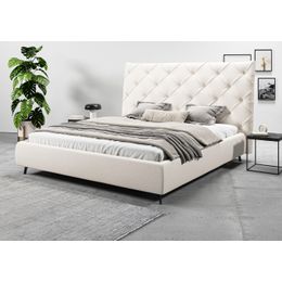 Polsterbett Home Affaire "Maxime, in 4 Breiten bis 200cm, auch in Leder", wei&szlig;, B:236cm H:105cm L:254cm, 96% Polyester, 4% Polyacryl, Betten, Polsterbett, Kopfteilh&ouml;he 143 cm, belastbar bis 280 kg, auch in &Uuml;berl&auml;nge 220cm