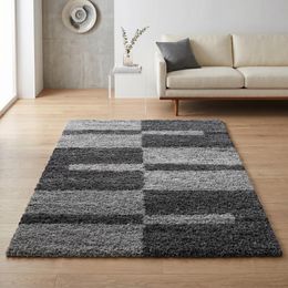 Hochflor-Teppich Ayyildiz Teppiche "Gala Shaggy 2505" Gr. 8, grau, B:280cm H:30mm L:370cm, Kunstfaser, Teppiche, Langflor, L&auml;ufer, alle R&auml;ume, Wohnzimmer