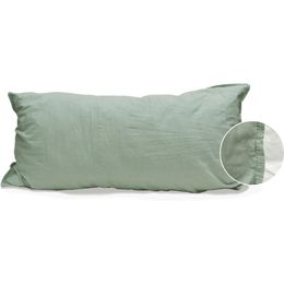 Kissenbez&uuml;ge Primera "Kissenbez&uuml;ge &raquo;Stone Washed&laquo;, Primera (2 St&uuml;ck)", gr&uuml;n (olive), B:40cm L:80cm, Renforc&eacute;, Obermaterial: 100% Baumwolle, Kissenbez&uuml;ge, mit Stone-Washed Optik