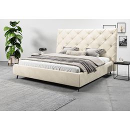 Polsterbett Home Affaire "Maxime, in 4 Breiten bis 200cm, auch in Leder", beige (nature), B:236cm H:105cm L:234cm, 94% Polyester, 6% Nylon, Betten, Polsterbett, Kopfteilh&ouml;he 143 cm, belastbar bis 280 kg, auch in &Uuml;berl&auml;nge 220cm