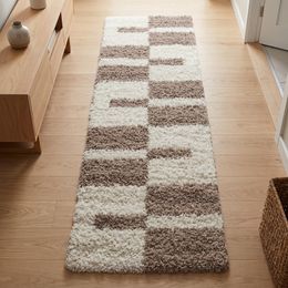 Hochflor-L&auml;ufer Ayyildiz Teppiche "Gala Shaggy 2505" Gr. 12, beige, B:80cm H:30mm L:250cm, Kunstfaser, Teppiche, Langflor, L&auml;ufer, alle R&auml;ume, Wohnzimmer