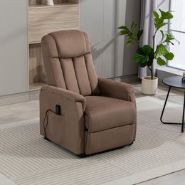 TV-Sessel Duo Collection "Delphi mit elektrischer Aufstehhilfe", braun, B:77cm H:108cm T:96cm, edle Struktur-Mikrofaser in Braun (100% Polyester), Sessel, Relaxfunktion und Taschenfederkern mit Stahlwellenunterfederung