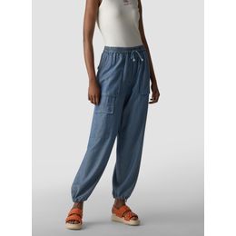 Jerseyhose Lecomte "Hose", Damen, Gr. 46, Normalgr&ouml;&szlig;en, hellblau, 70%Lyocell 30%Leinen, unifarben, weit, Hosen Jerseyhose