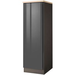Vorratsschrank KOCHSTATION "KS-Virginia", grau (grau hochglanz), B:50cm H:165cm T:60cm, Holzwerkstoff, MDF, Schr&auml;nke, Vorratsschrank, 50 cm breit, f&uuml;r viel Stauraum